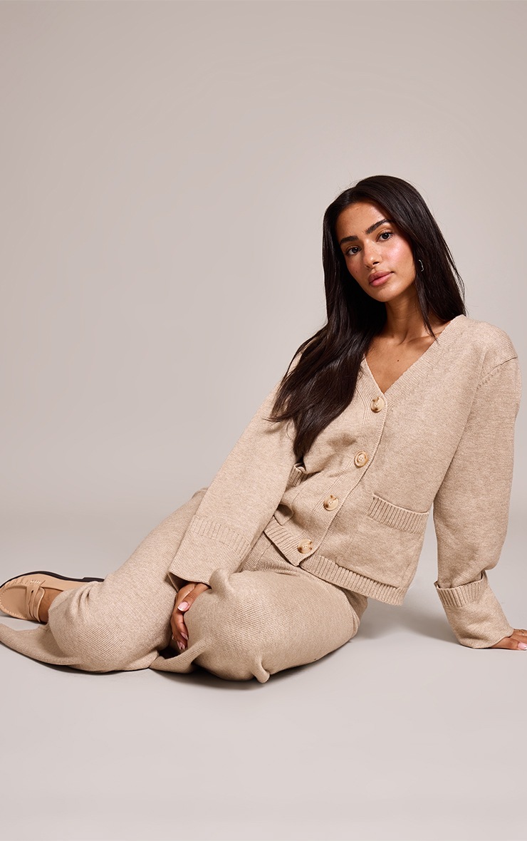 Petite Oatmeal Turn Back Cuff Cardigan | Petite | PLT USA