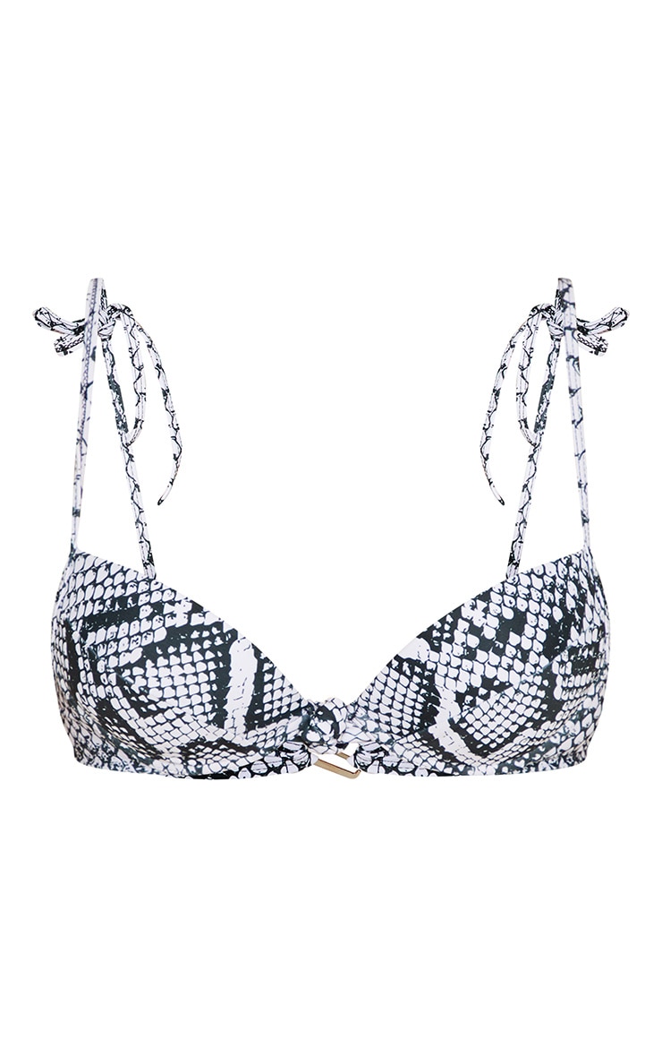 Mono Snake Knot Front Bikini Top | Swimwear | PrettyLittleThing