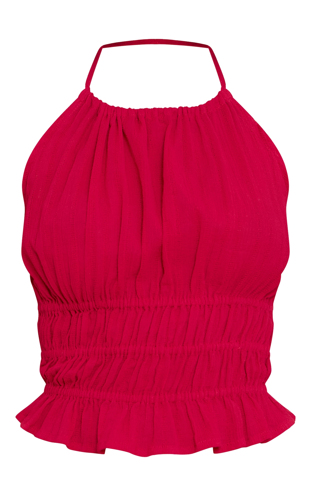Fuschia Textured Backless Halterneck Top | Co-ords | PLT