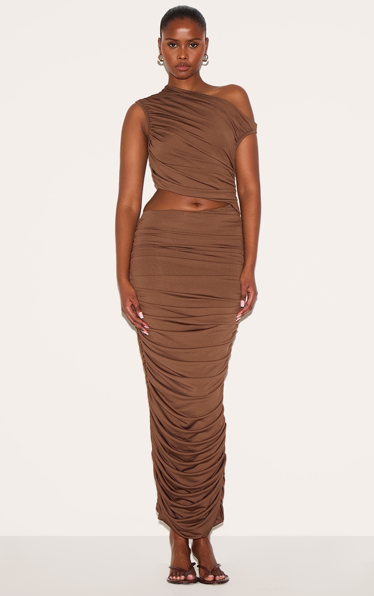 PLT Label Chocolate One Shoulder Cut Out Dress | Dresses | PLT