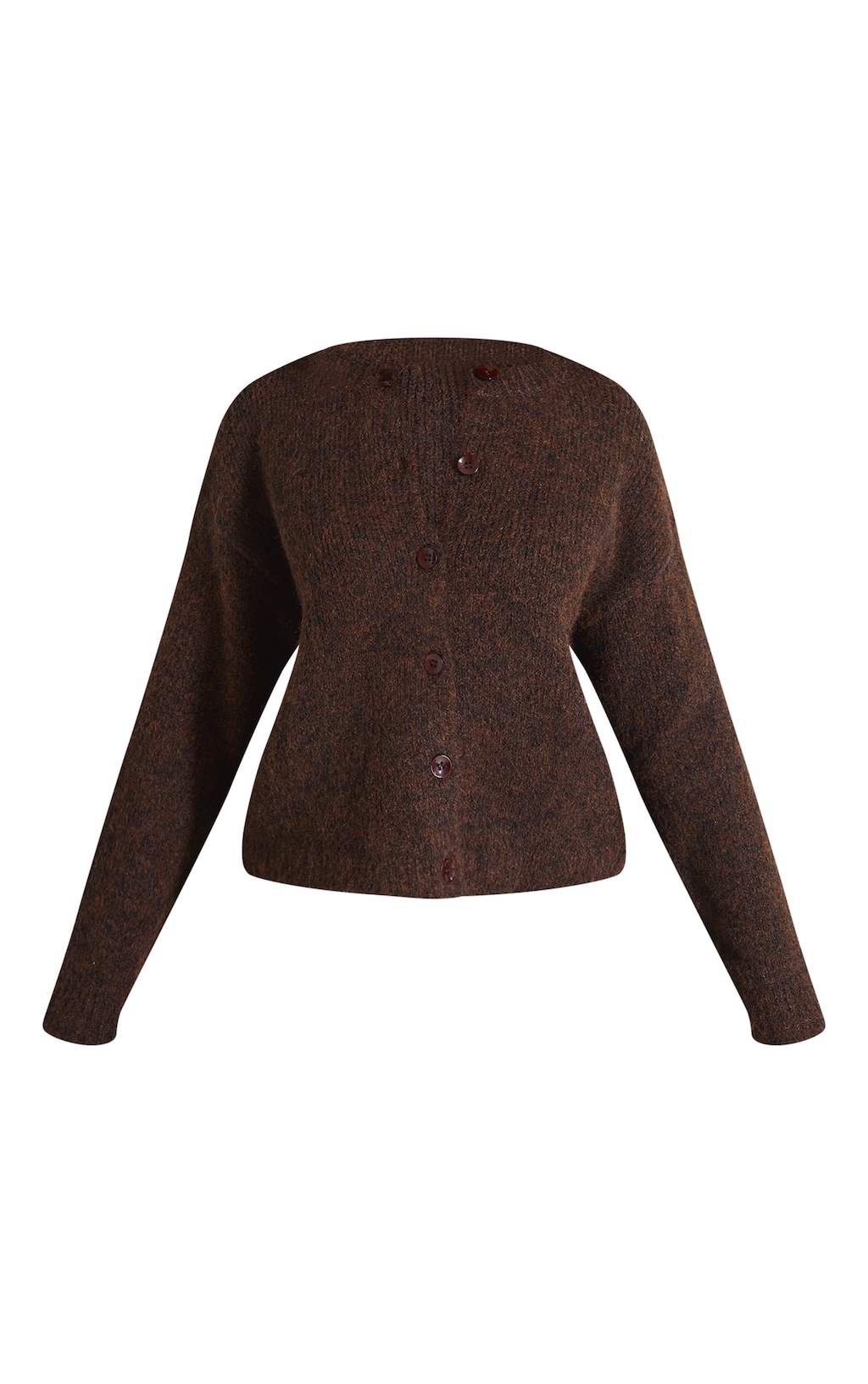 Petite Chocolate Marl Knitted Cardigan | Petite | PLT