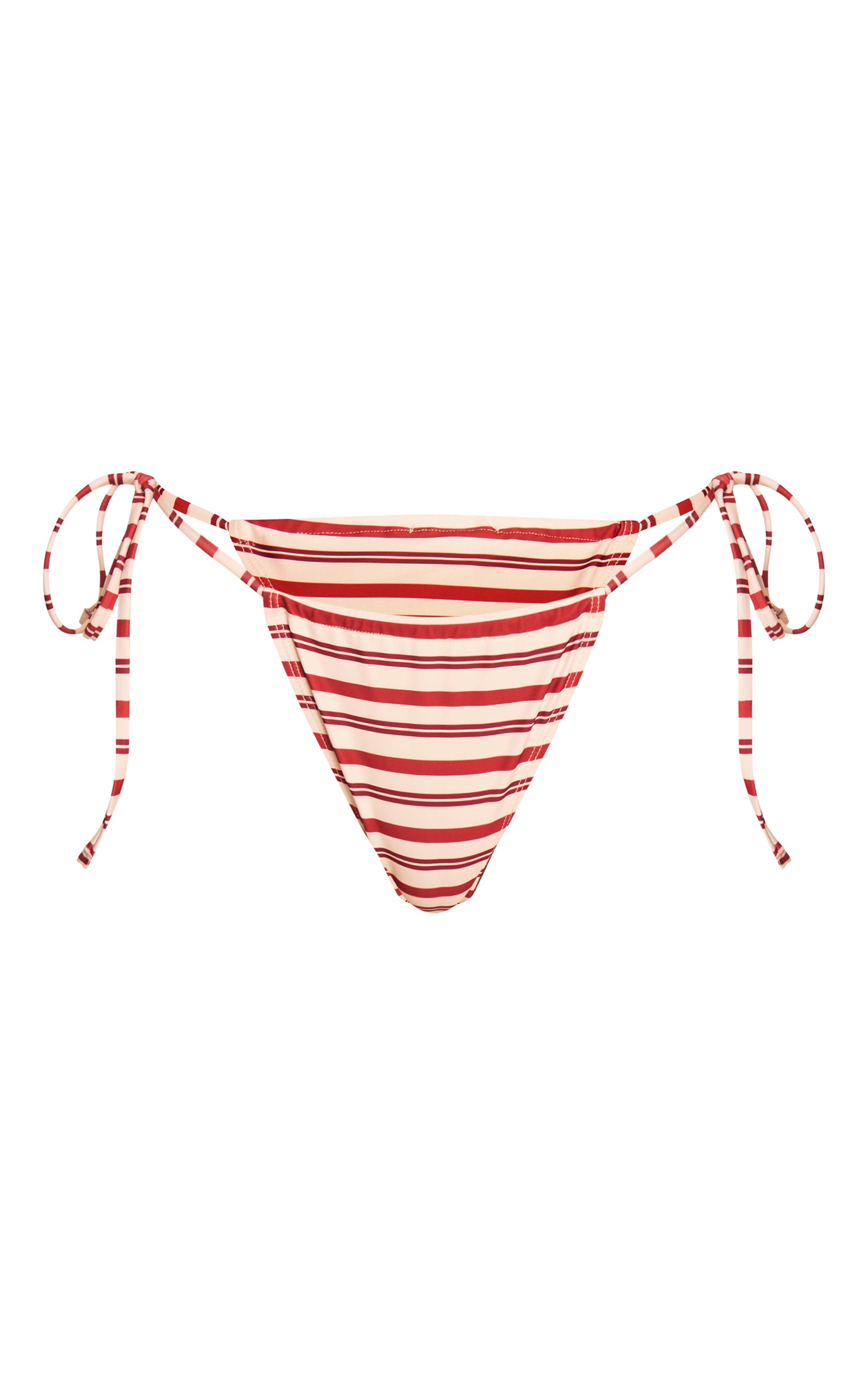 Red Stripe Tie Side Bikini Bottoms | Swimwear | PLT