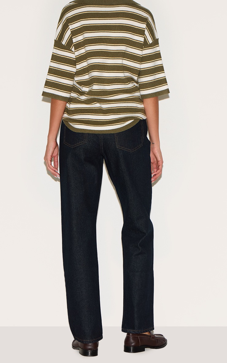 Dark Indigo High Waist Straight Leg Jeans | Denim | PrettyLittleThing