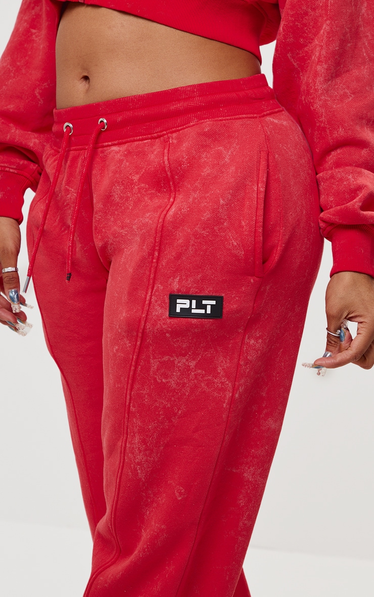 PLT Shape Washed Red Wide Leg Joggers | Shape | PLT