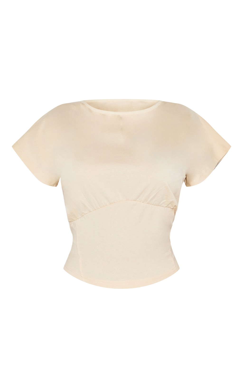 Shape Cream Crew Neck Cinched Waist T-shirt | Shape | PrettyLittleThing