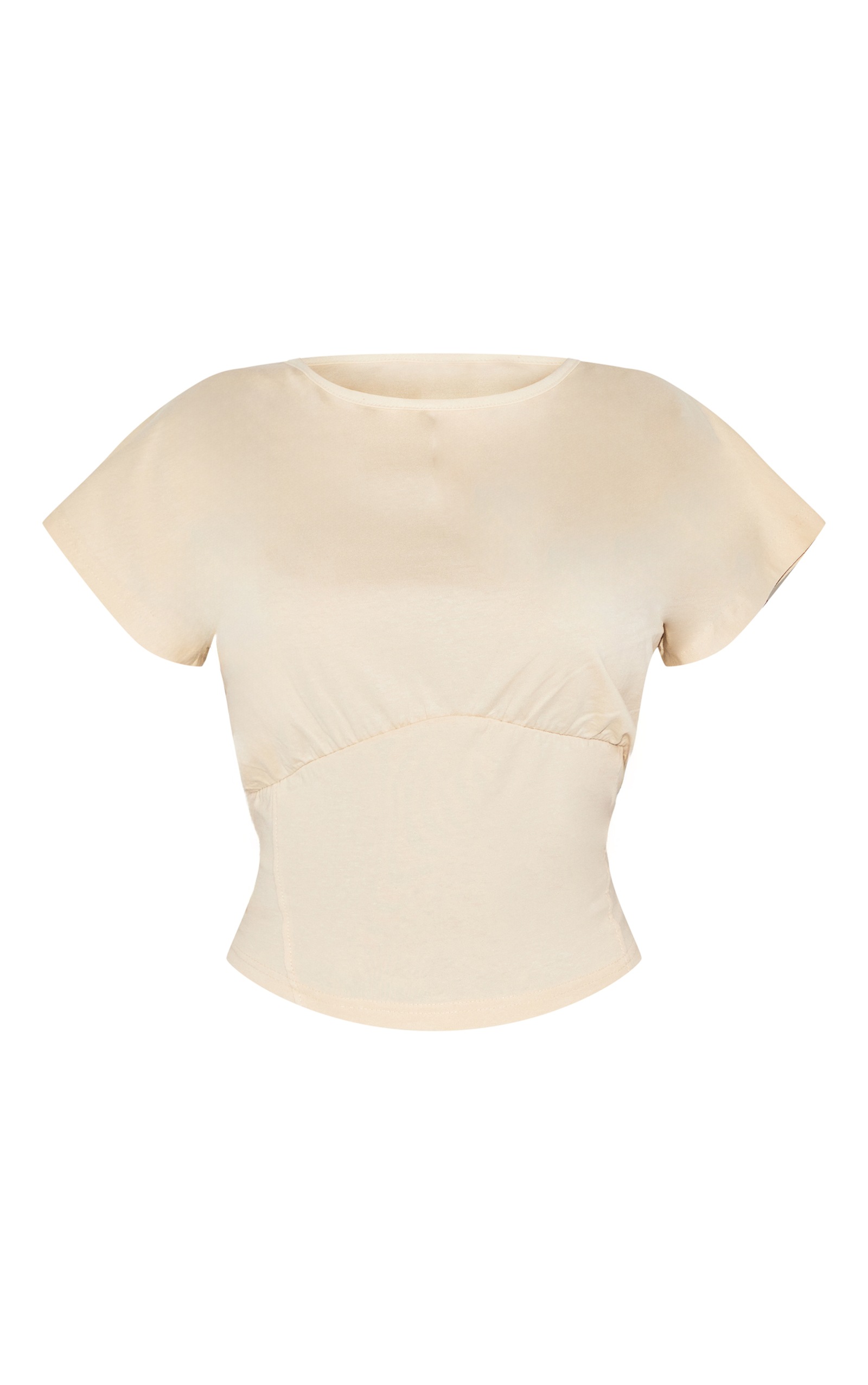 Shape Cream Crew Neck Cinched Waist T-shirt | Shape | PrettyLittleThing