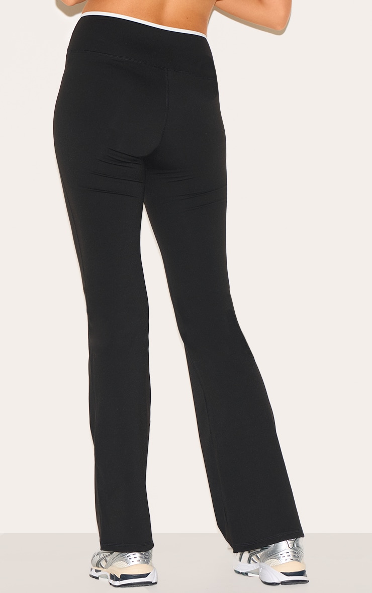 Black Sculpt Binding Contrast Waist Yoga Pants | Athleisure ...
