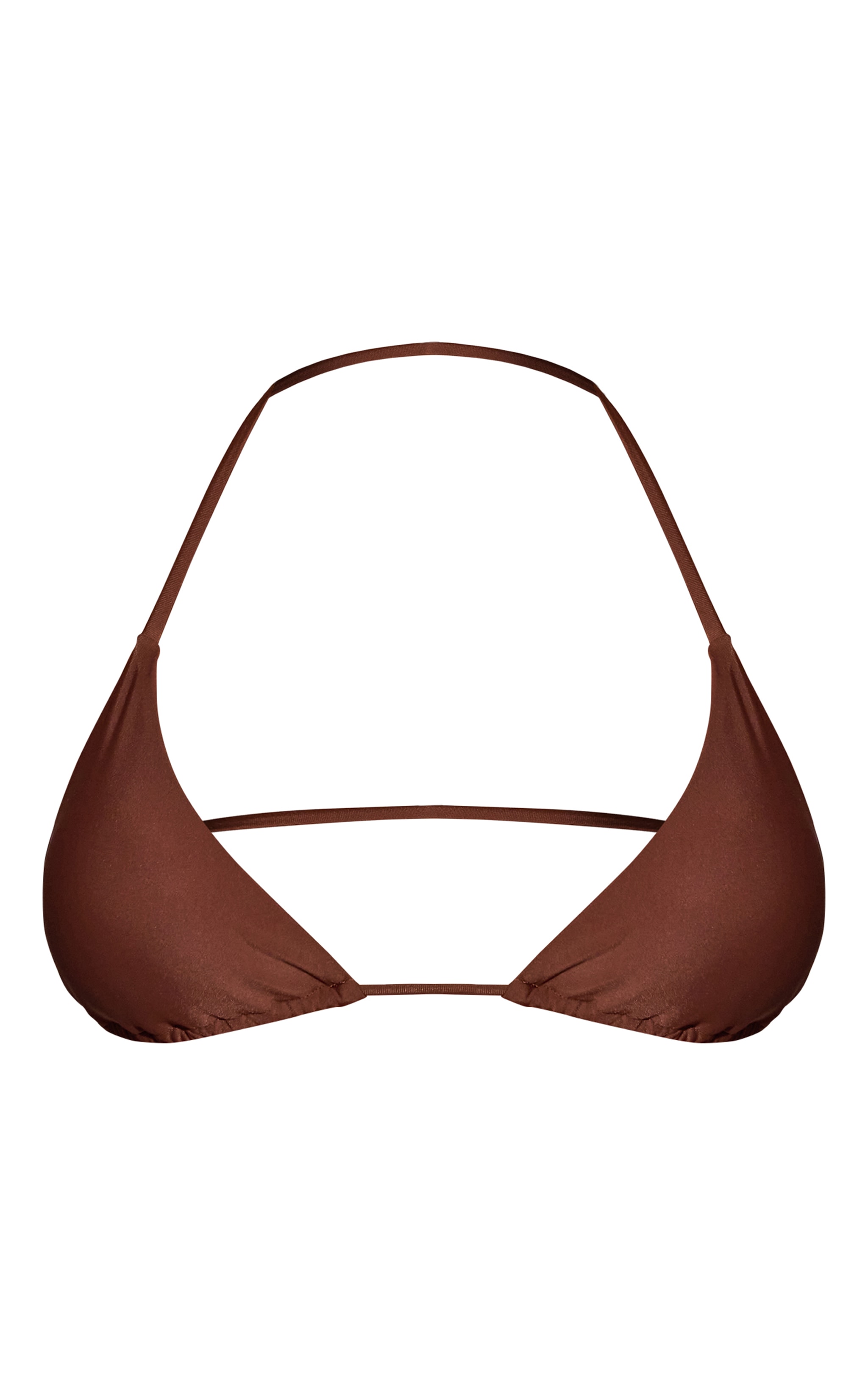 Espresso Basic Triangle Bikini Top | Swimwear | PrettyLittleThing USA