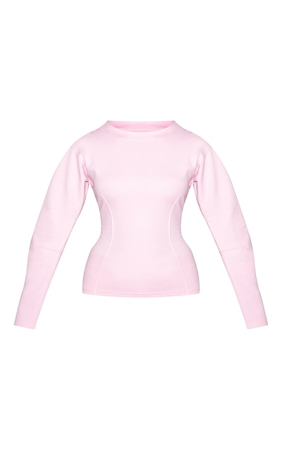 Pink Interlock Cinch Waist Sweatshirt | Athleisure | PrettyLittleThing USA