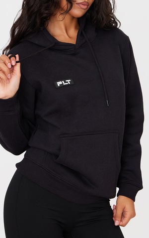 PLT Logo Black Badge Detail Oversized Fit Hoodie | Sweat ...