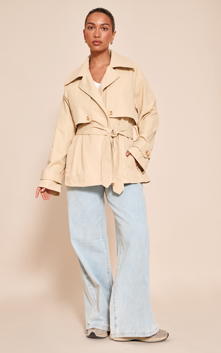 Stone Cropped Storm Flap Detail Trench | Outerwear | PLT