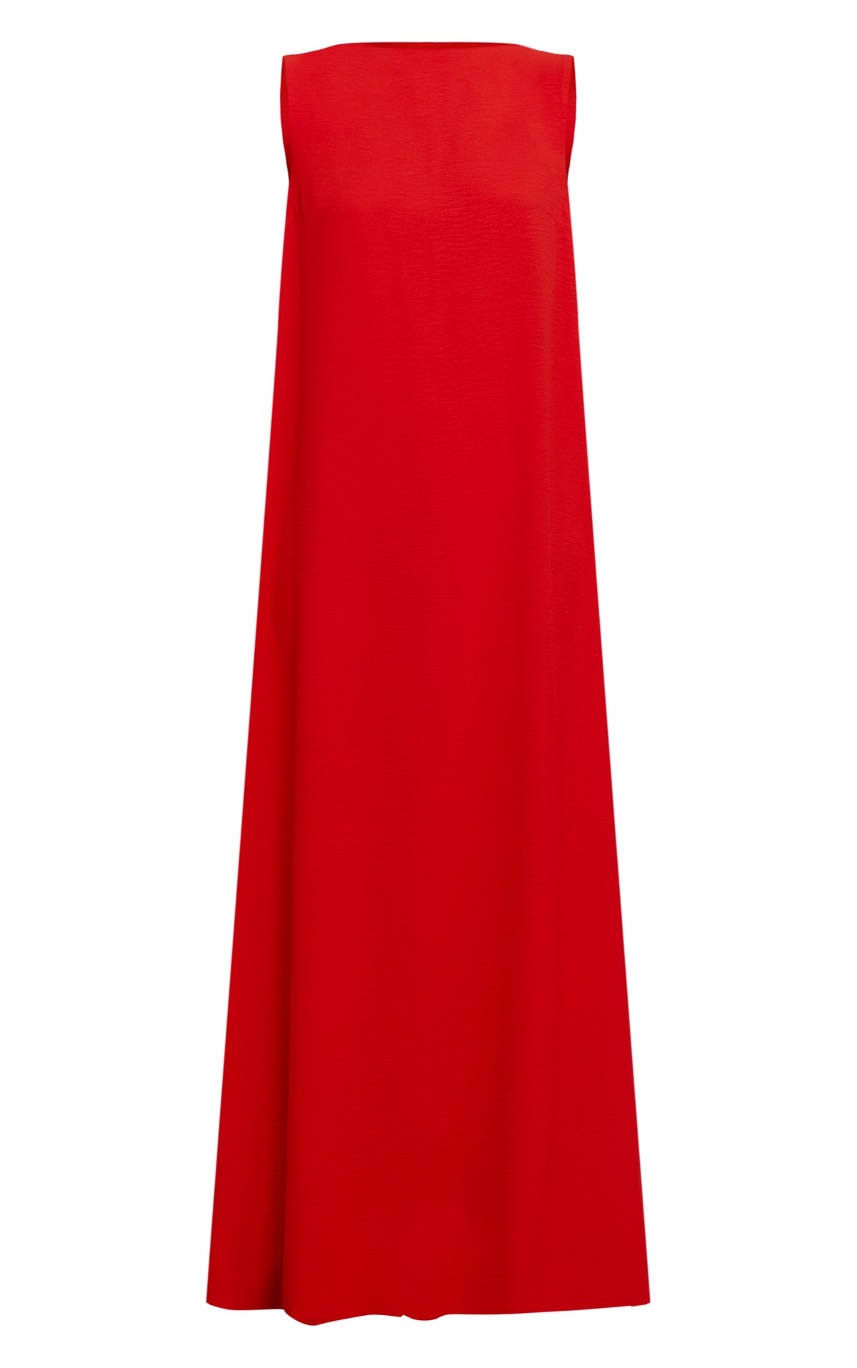 Red Textured Boat Neck Sleeveless Maxi Dress | Dresses | PLT