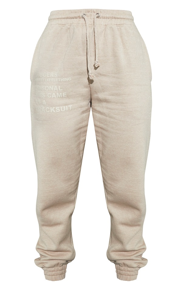 PRETTYLITTLETHING Oatmeal Oversized Cuffed Jogger | Athleisure | PLT IRE