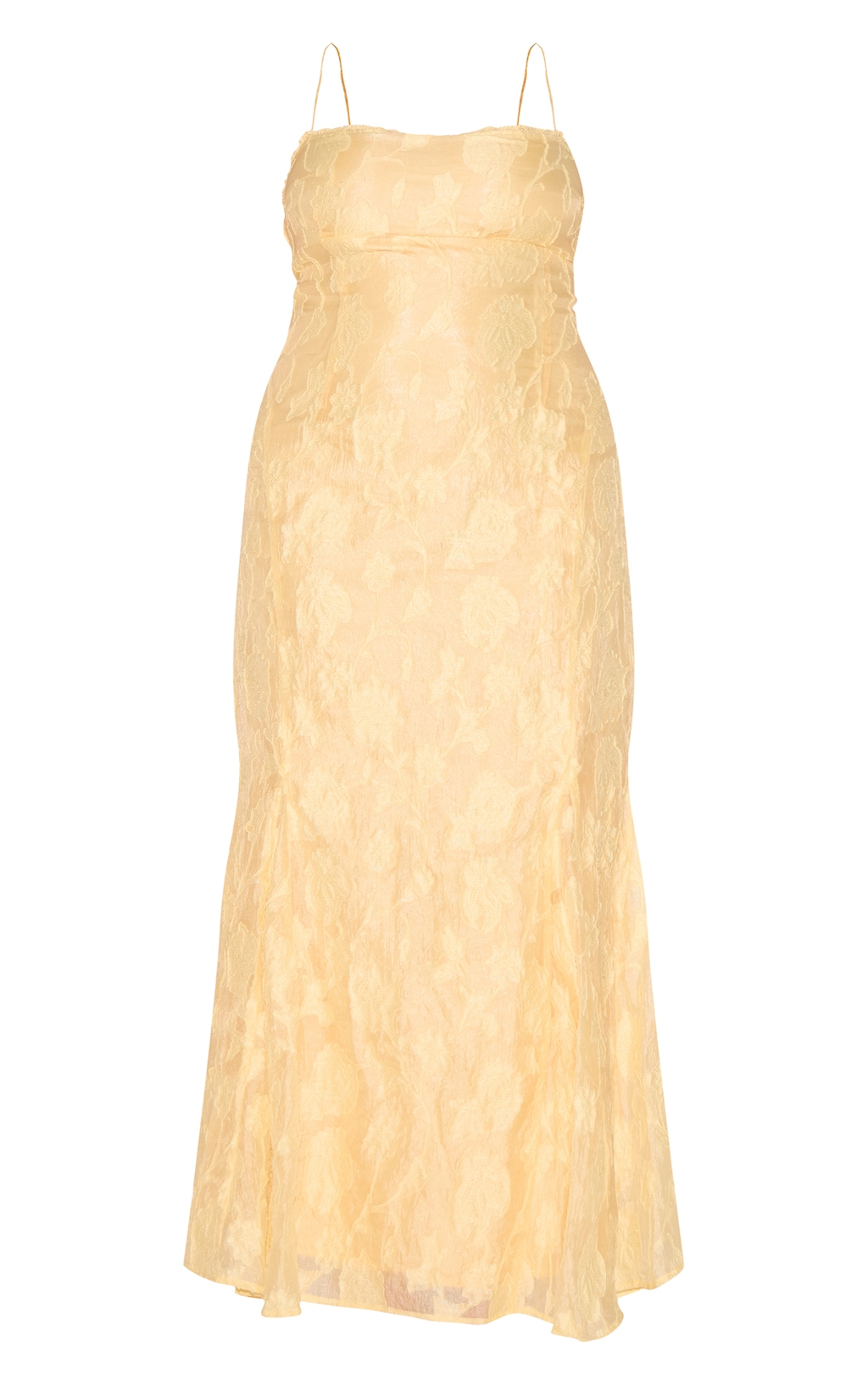 Plus Lemon Textured Lace Up Back Maxi Dress | Plus Size | PLT USA