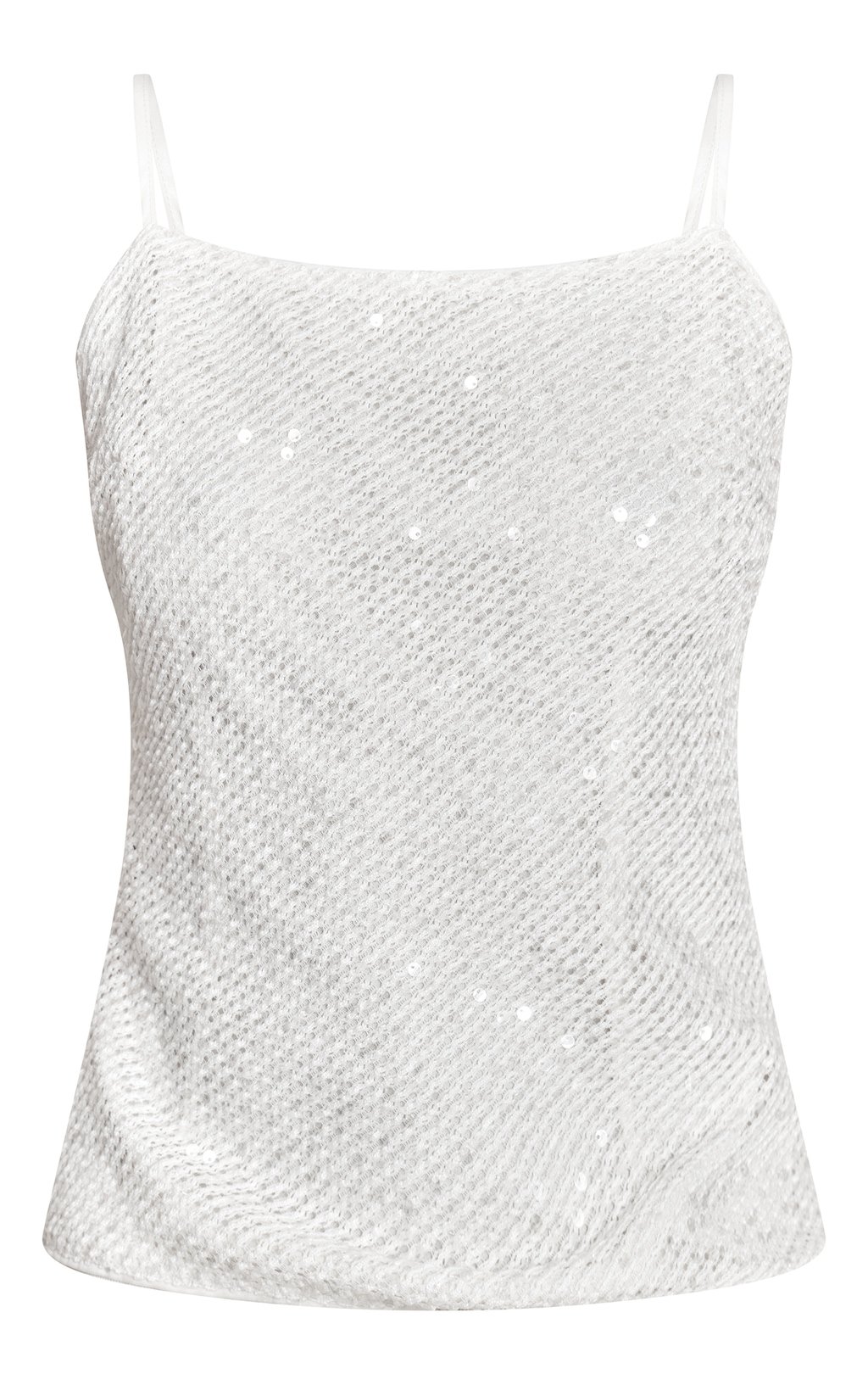 Cream Textured Sequin Detail Strappy Cami | Tops | PrettyLittleThing AUS