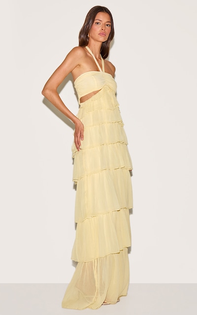 Yellow Ruffle Dress | PrettyLittleThing