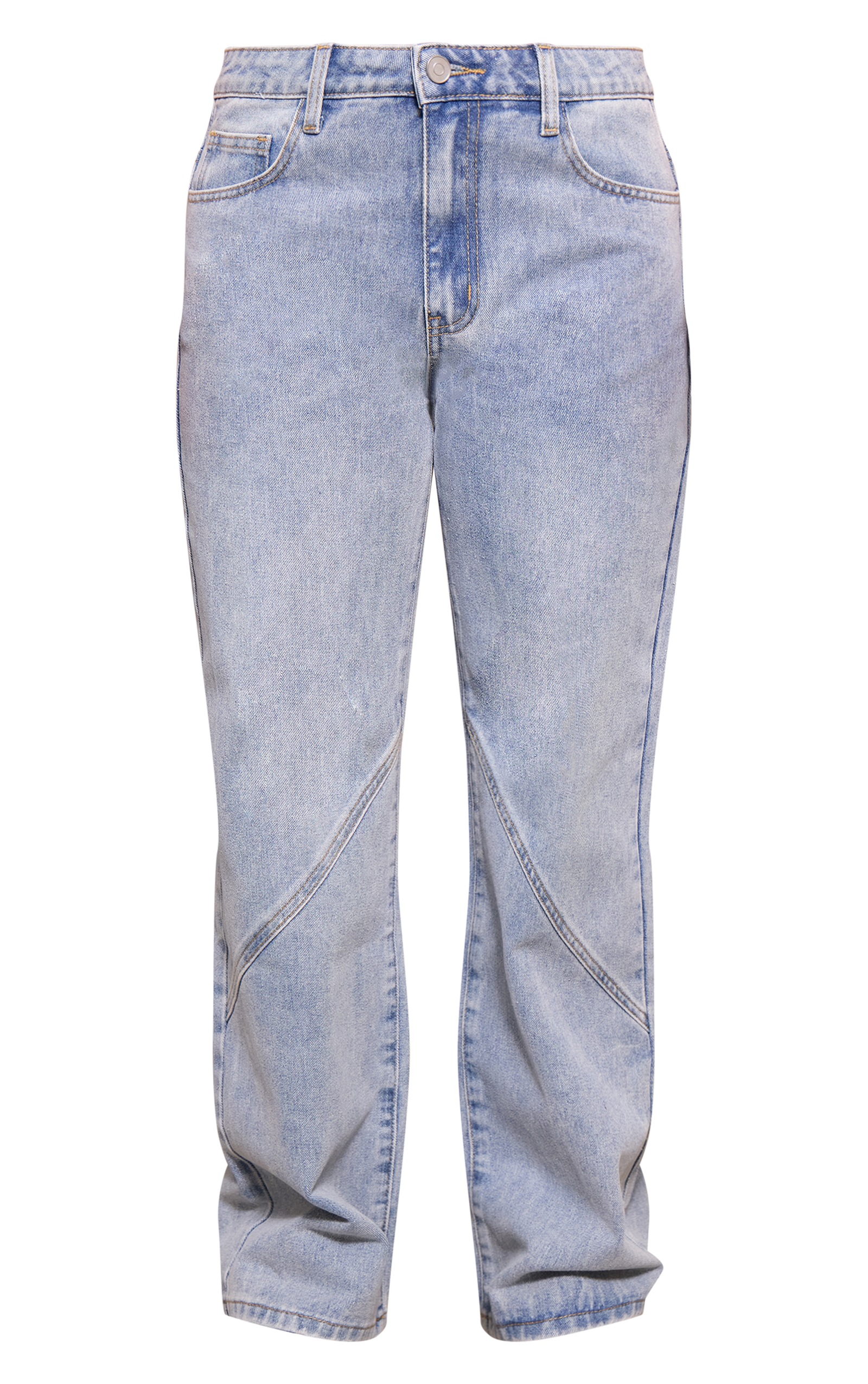 Petite Light Blue Denim Seam Straight Leg Jeans | Petite ...