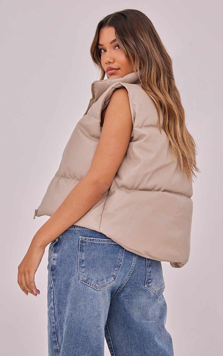 Truffle Faux Leather Vest | Coats & Jackets | PrettyLittleThing USA