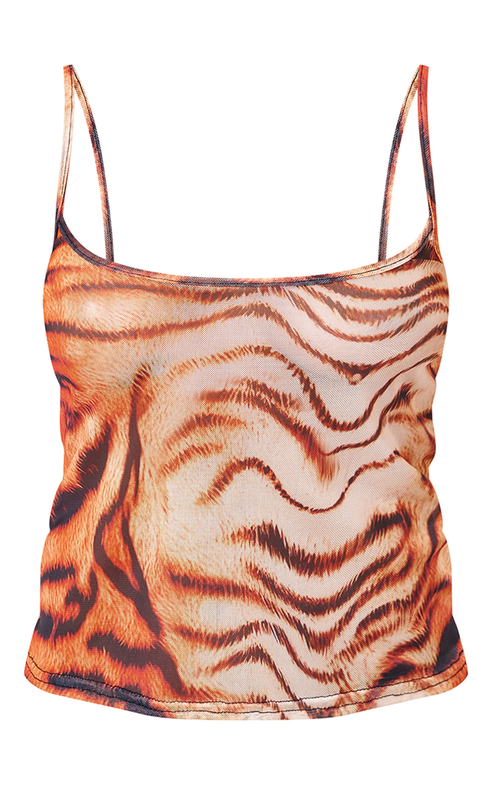 Tiger Print Mesh Longline Cami | Tops | PLT