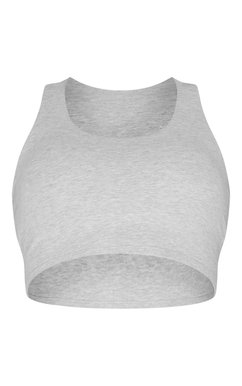 Ash Grey Marl Sculpt Double Layer Padded Bra | Athleisure | PLT