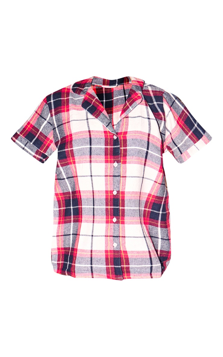PLT Navy Checked Short Sleeve PJ Shirt | Lingerie & Nightwear ...