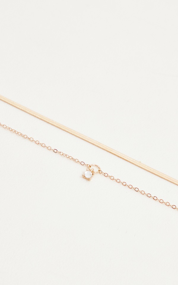 Gold Delicate Single Diamond Snake Chain Necklace | Accessories ...