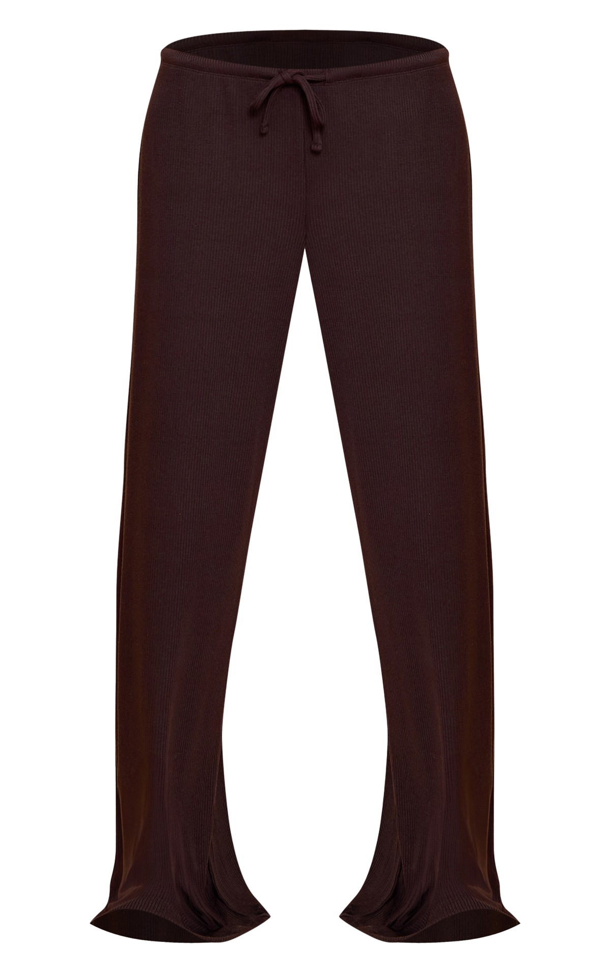 Chocolate Textured Drawstring Slouchy Trousers | Co-ords | PLT