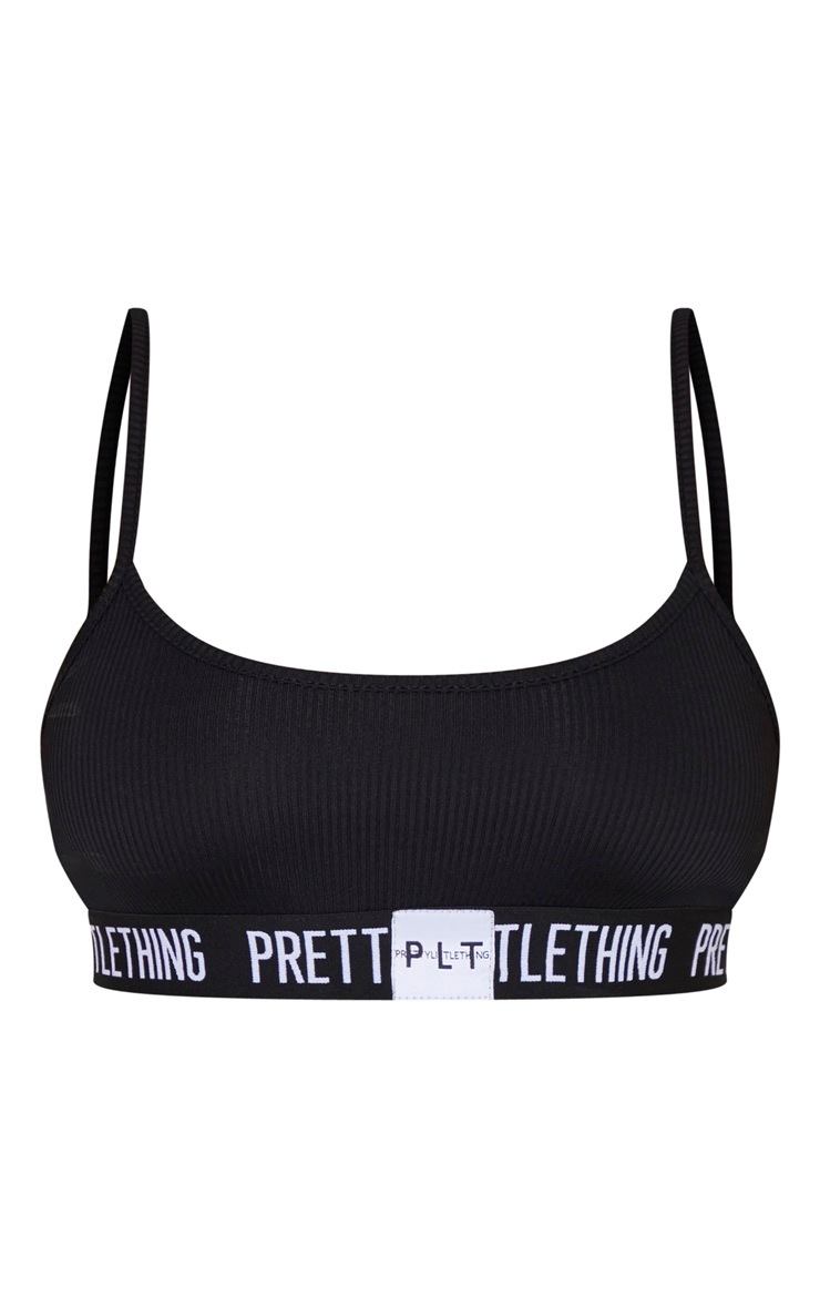PRETTYLITTLETHING Plus Black Tape Bra | Plus Size | PLT USA