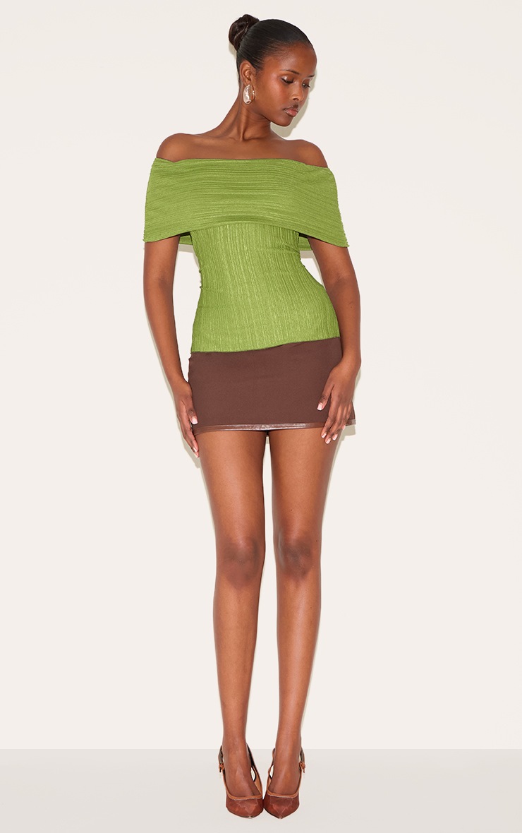Green Rib Style Fold Over Top | Tops | PLT