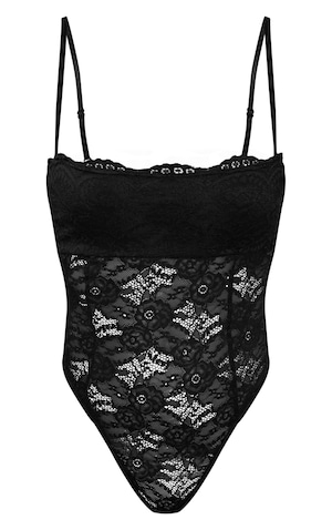 Black Lace Cami Bodysuit | Tops | PrettyLittleThing SA