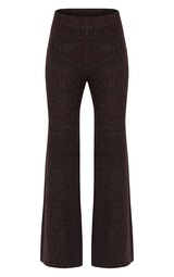 Tall Chocolate Luxe Rib Knit Wide Leg Trousers | Tall | PLT