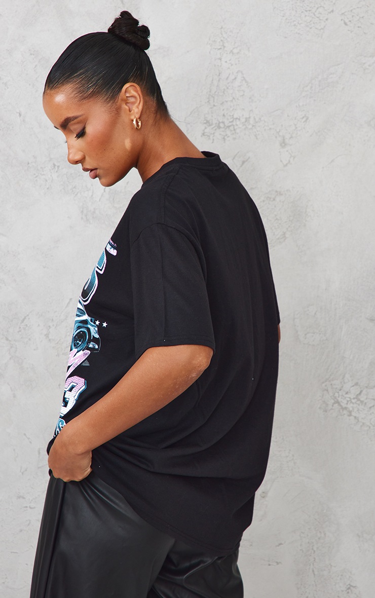 Black Texas Car Speedway Oversized Tshirt | PrettyLittleThing
