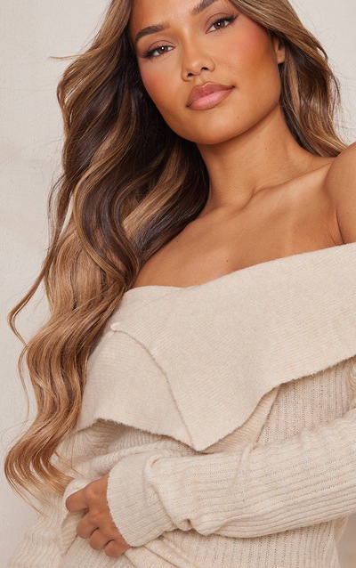 Oatmeal Luxe Knit Fold Over Top | Knitwear | PLT