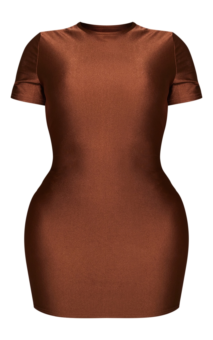 Shape Chocolate Brown Disco Sculpt Bodycon Dress | PrettyLittleThing