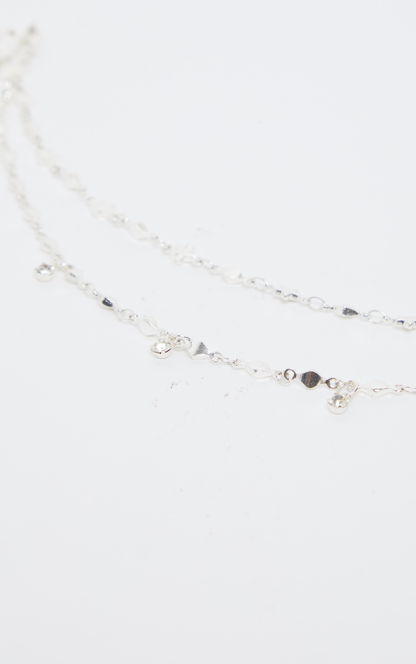 Silver Double Layer Stars Diamante Chain Anklet | Accessories ...