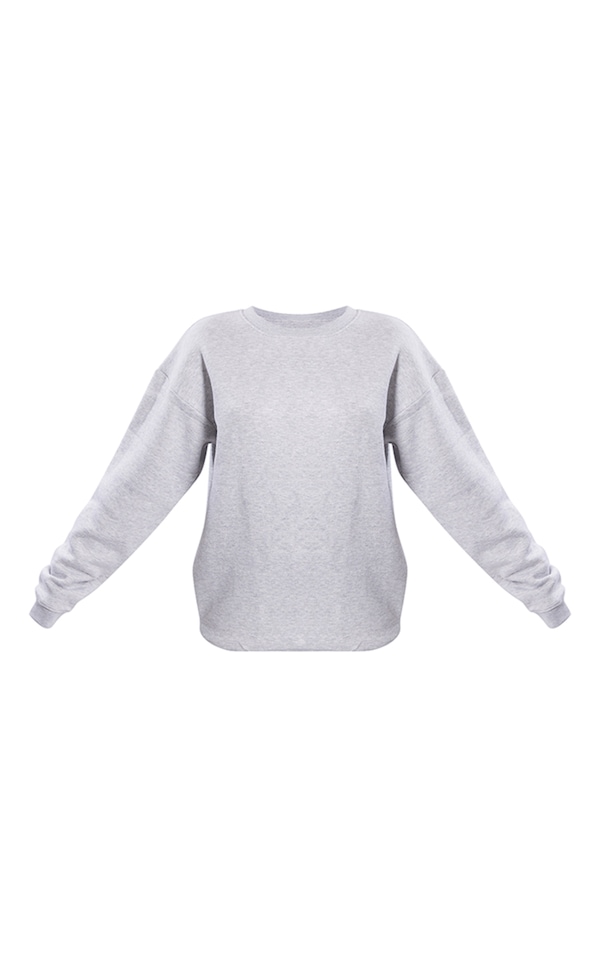 Ash Grey Oversized Fit Sweatshirt | Tops | PrettyLittleThing AUS