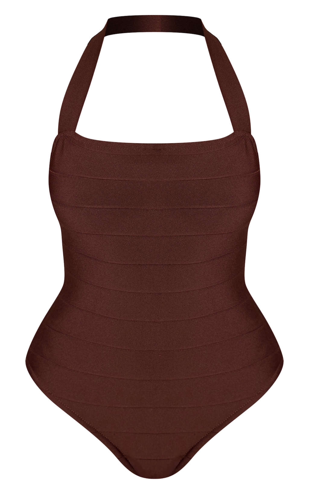Shape Chocolate Bandage Halterneck Bodysuit | Shape | PLT