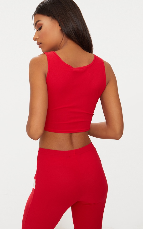 Top Rouge À Bande Contraste. Tops | PLT FR