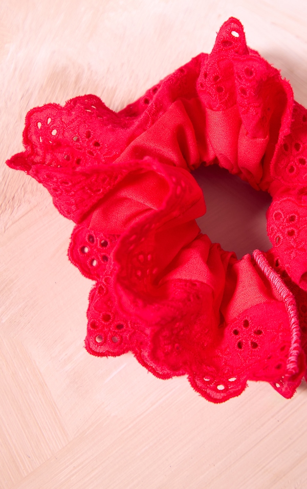 Bright Red Layered Detail Oversized Scrunchie | Accessories ...