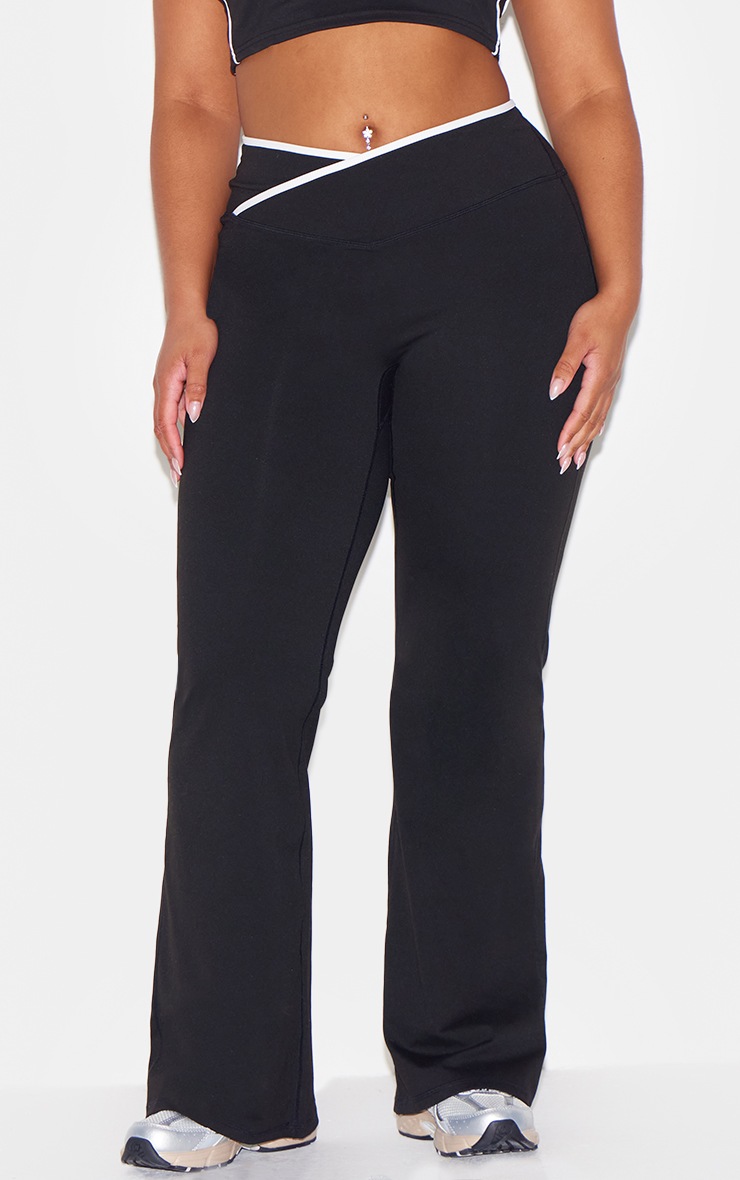 Black Sculpt Binding Contrast Waist Yoga Pants | Athleisure ...