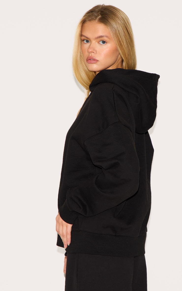 Black Premium Zip Up Oversized Hoodie | Athleisure | PLT