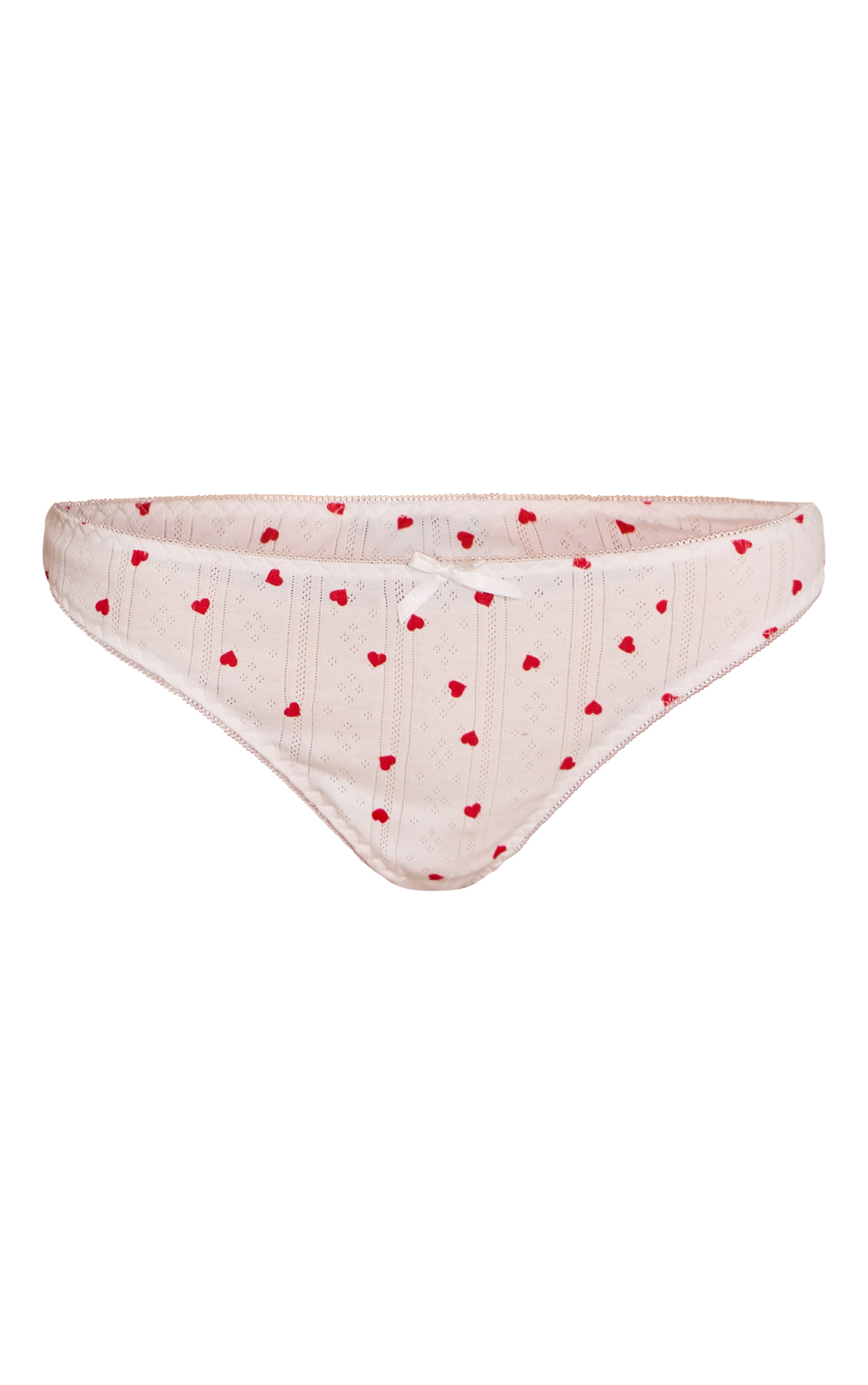 Red Heart Print Pointelle Thong | Lingerie & Nightwear ...