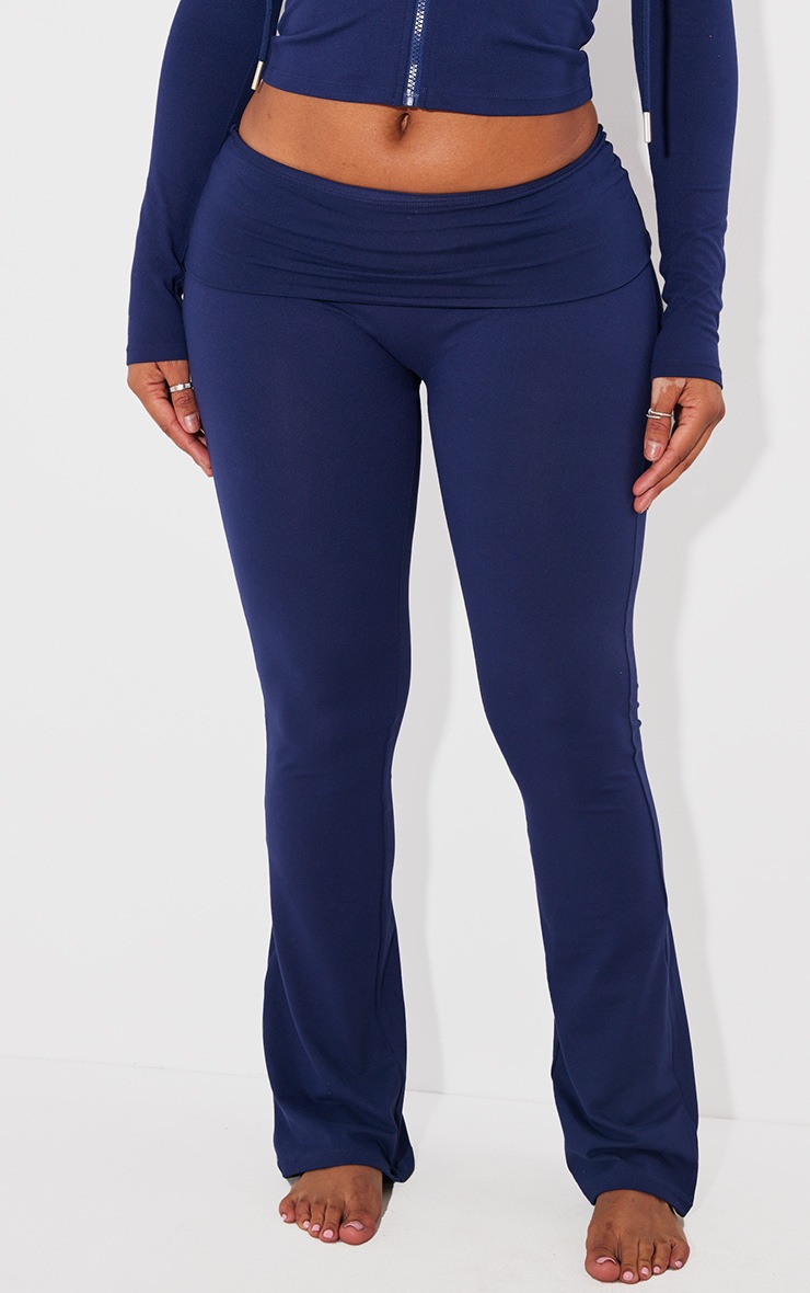 Shape Navy Sculpted Foldover Waist Flare Pants | Shape ...