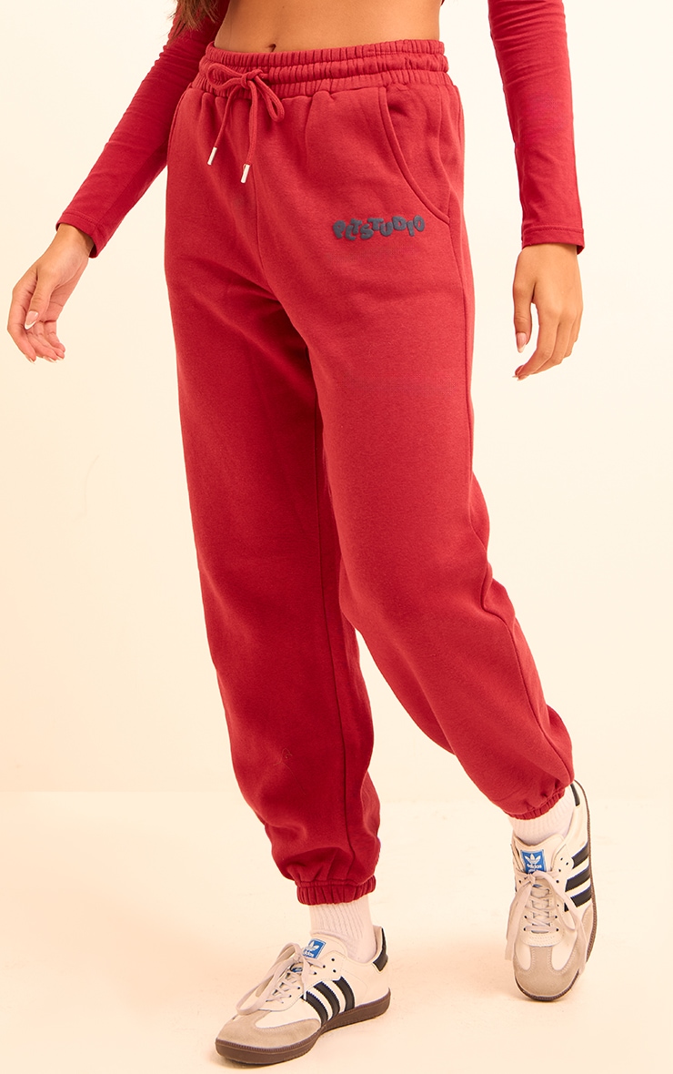 Cherry Red PLT Studio Archive Puff Drawstring Cuffed Sweatpants ...