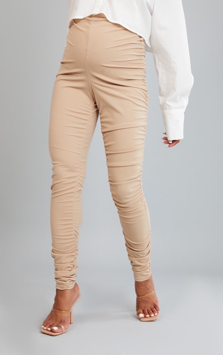 Maternity Stone High Waisted Ruched Pant | Maternity ...