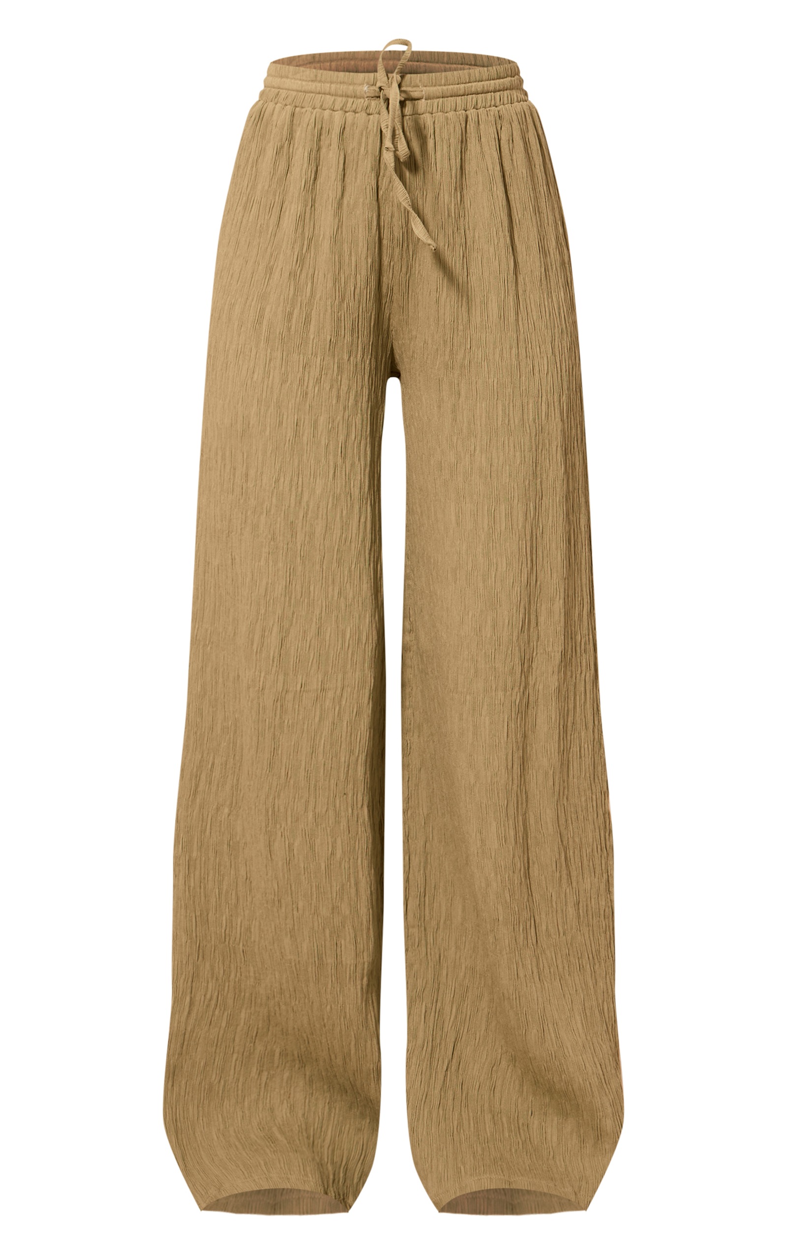 Chartreuse Textured Drawstring Wide Leg Pant | Co-ords | PLT USA