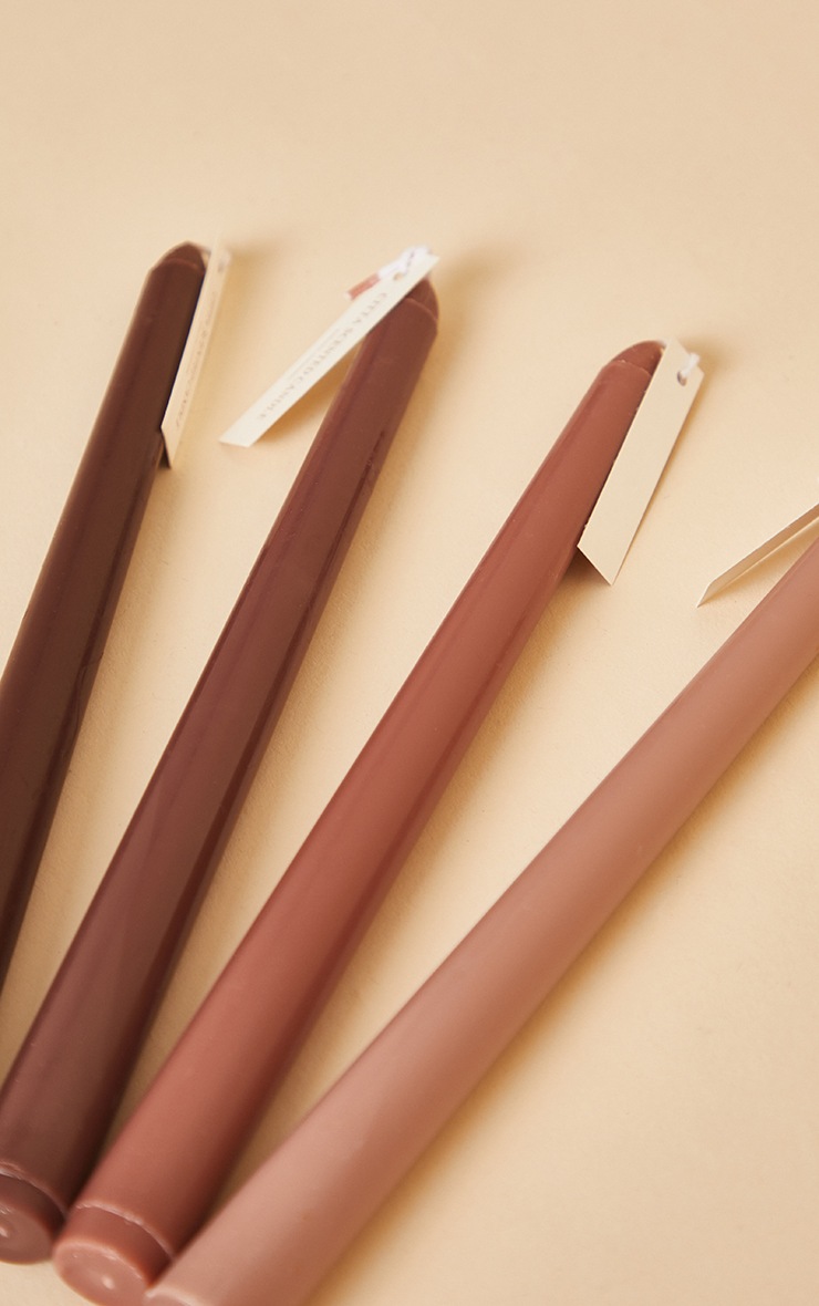 PLT Brown Set Of 4 Tonal Candlesticks | Accessories | PLT