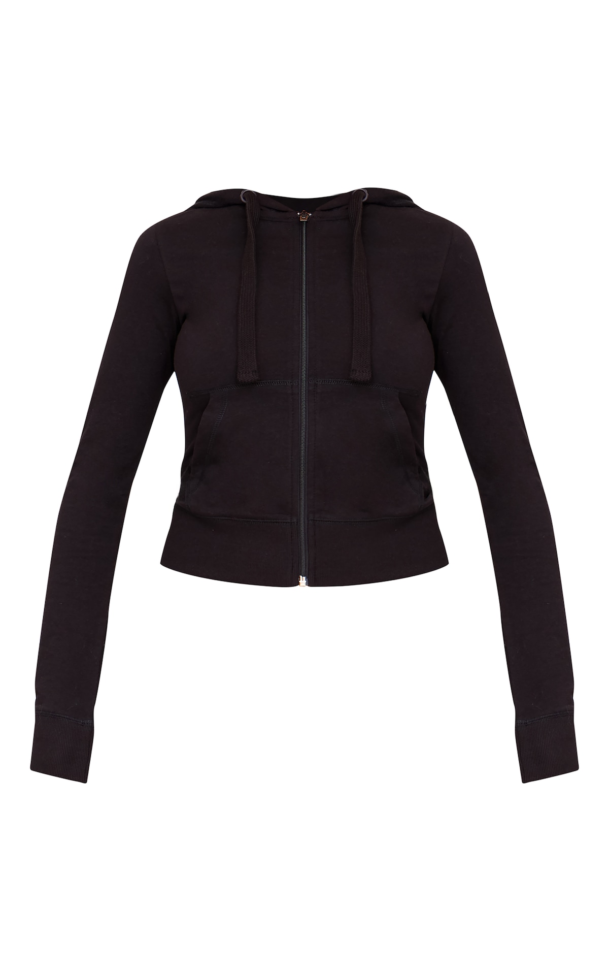 Black Zip Up Fitted Track Top | Co-ords | PrettyLittleThing USA