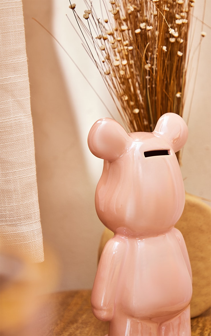 Large Pink Heart Gloss Bear Ornament 28Cm | PrettyLittleThing