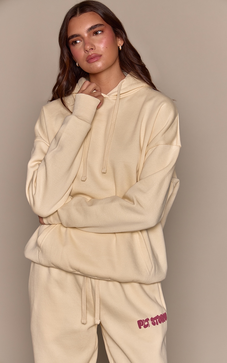 Butter Cream PLT Studio Print Oversized Hoodie | Athleisure ...